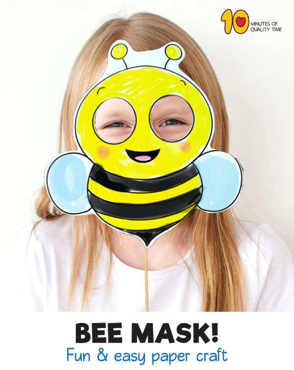 Bee Printable Paper Mask 10 Minutes Of Quality Time