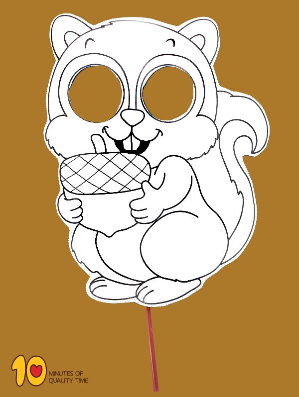 Squirrel Printable Mask 10 Minutes Of Quality Time