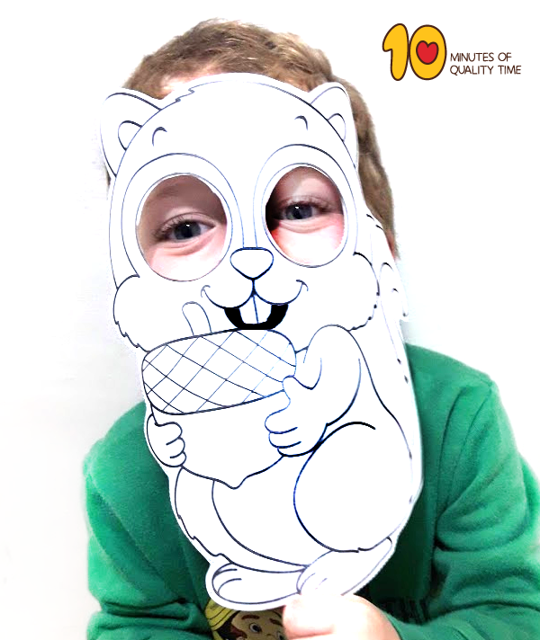Squirrel Printable Mask 10 Minutes Of Quality Time