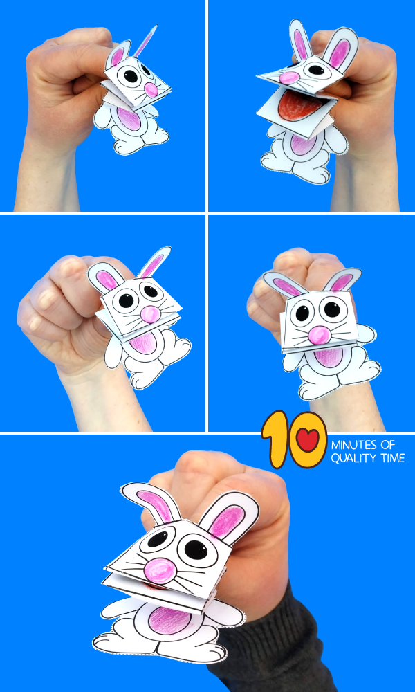 Bunny Finger Puppet Printable 10 Minutes Of Quality Time