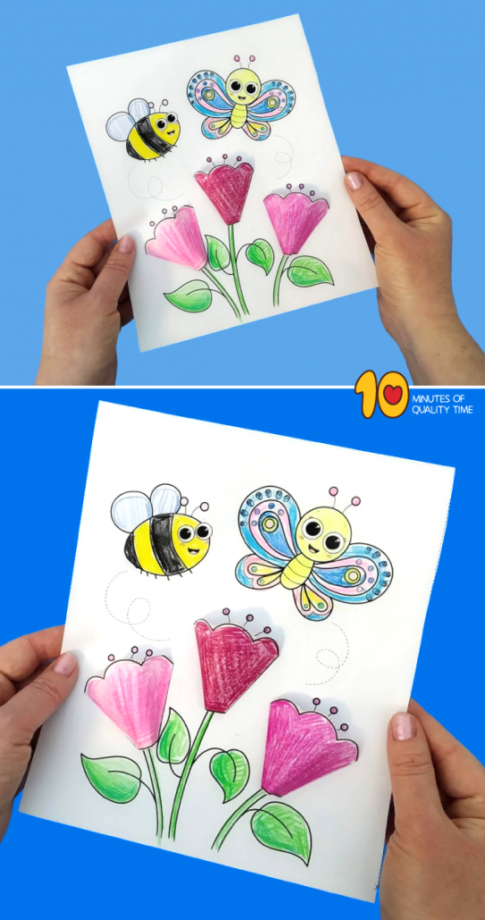 Spring Flowers 3D Craft – 10 Minutes of Quality Time