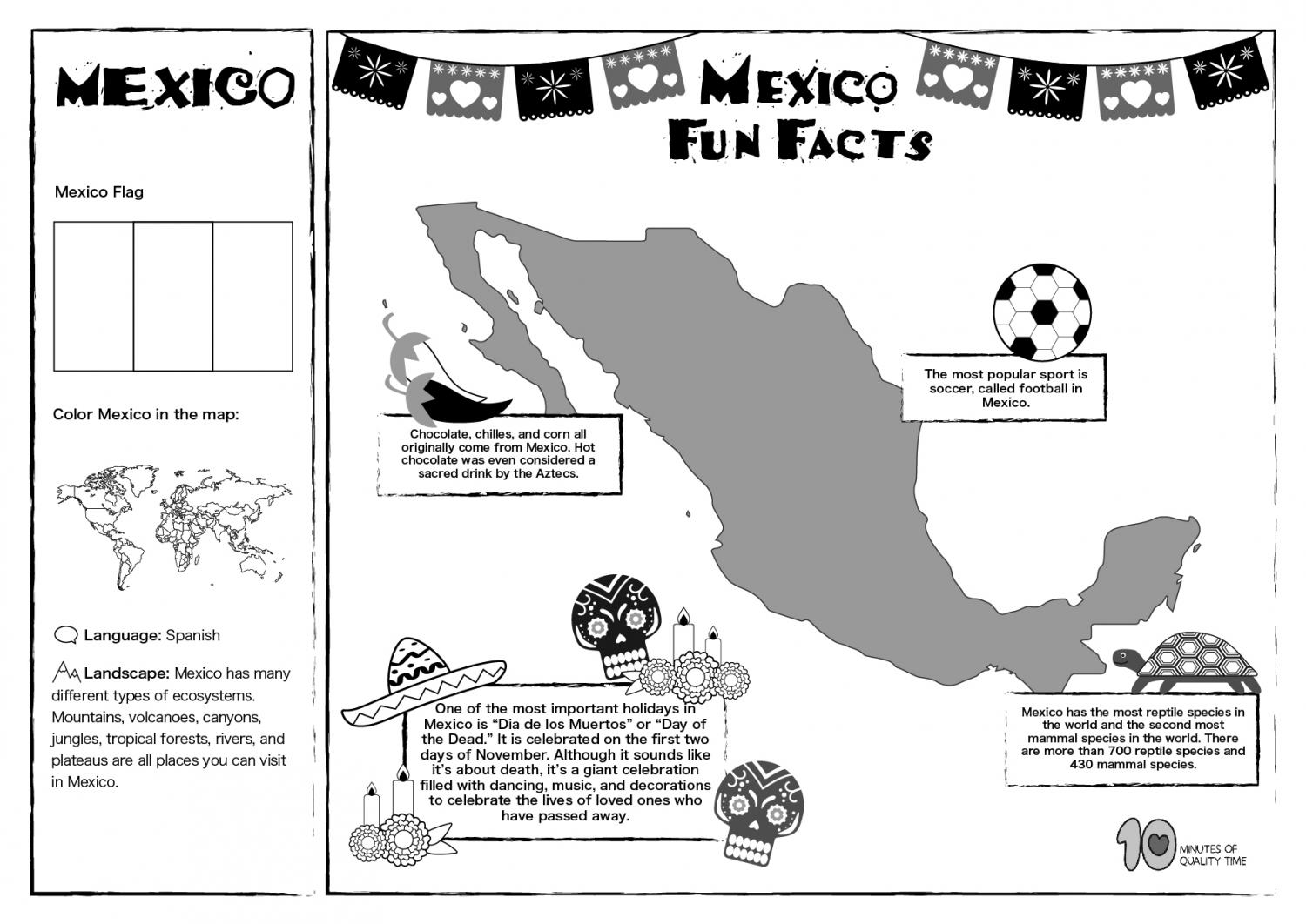 Mexico - Free Lesson Plan and Worksheets – 10 Minutes of Quality Time