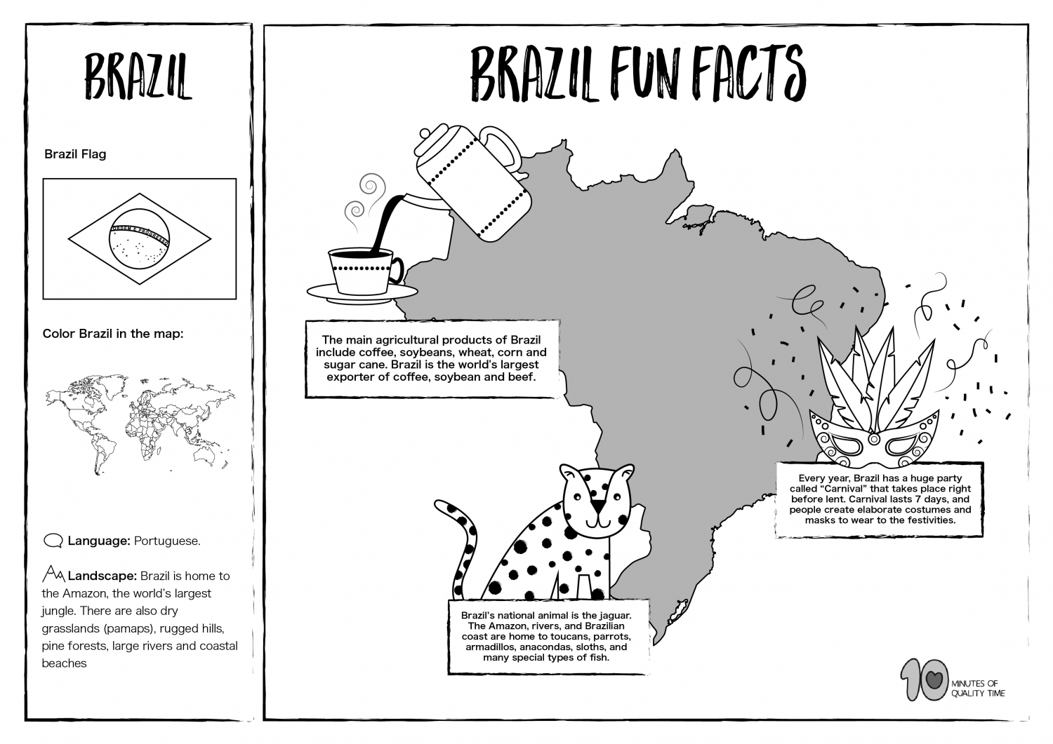 Brazil - Free Lesson Plan and Worksheets – 10 Minutes of Quality Time