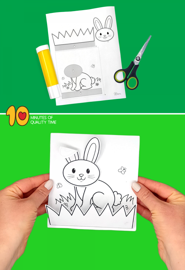 Cut and Paste Bunny Craft – 10 Minutes of Quality Time