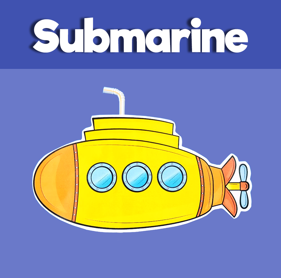 Submarine Cut and Paste Straw Craft – 10 Minutes of Quality Time
