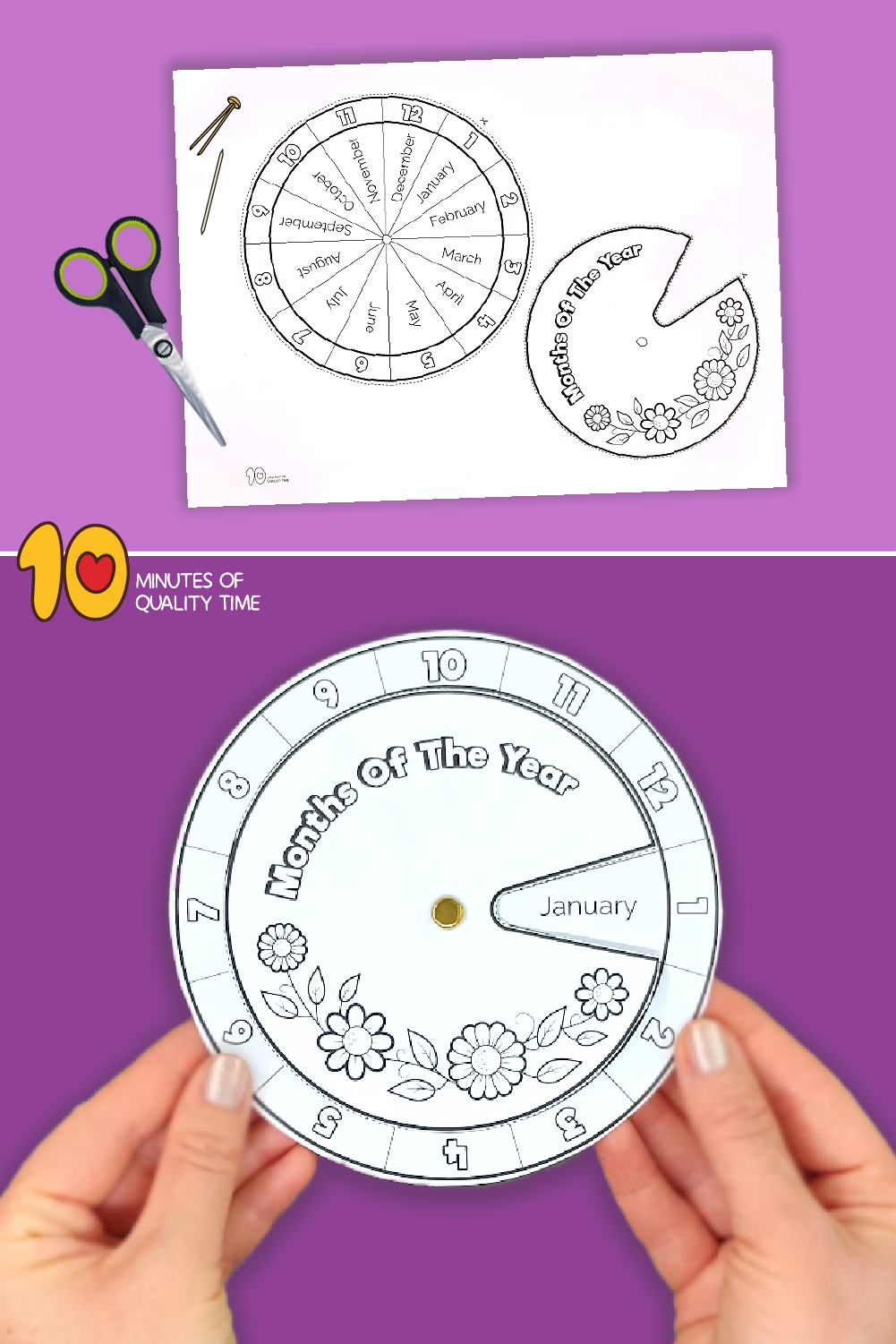 Months Of The Year Wheel Craft 10 Minutes Of Quality Time Months Of The Year Wheel Craft 10 Minutes Of Quality Time