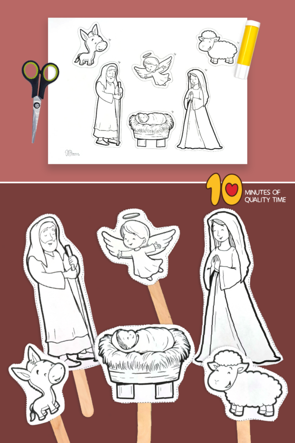 Printable Nativity Stick Puppets – 10 Minutes of Quality Time