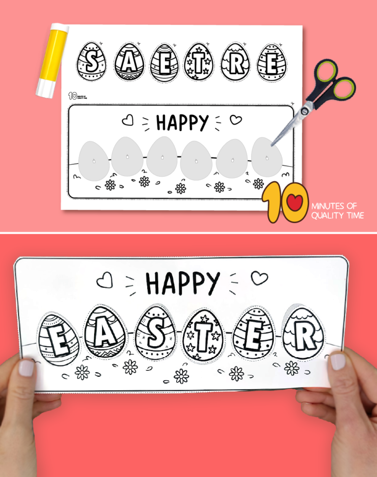 Happy Easter Cut and Paste Craft – 10 Minutes of Quality Time