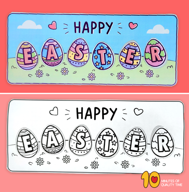 Happy Easter Cut and Paste Craft – 10 Minutes of Quality Time