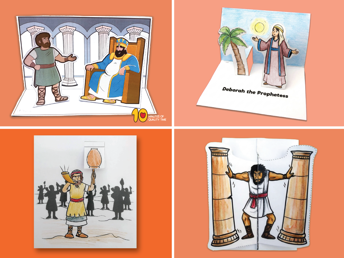 Judges of Israel Bible Crafts + Free Coloring Page – 10 Minutes of ...
