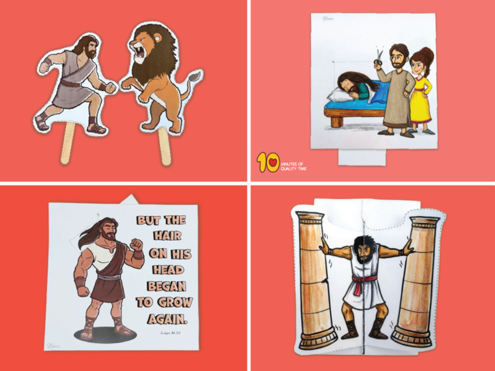 Samson Bible Crafts for Sunday School Kids + Free Coloring Page – 10 ...